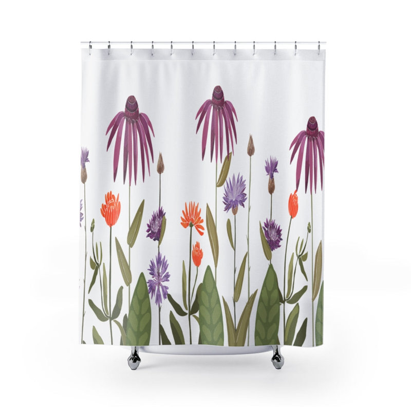 East Urban Home Floral Single Shower Curtain | Wayfair